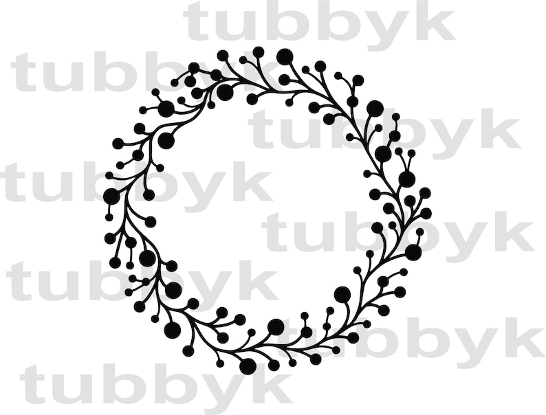 Wreath SVG, SVG File, Berries SVG, Vine Svg, Cut File, Cutting File ...