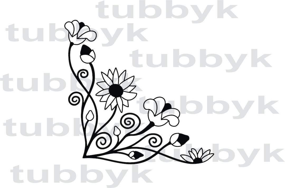 Flowers SVG, Swirls SVG. SVG File, Vines Svg, Cut File, Cutting File ...