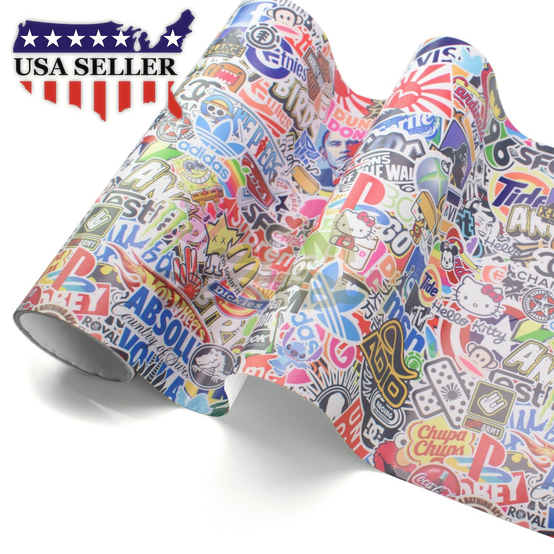 Stickerbomb Vinyl Wrap Decal Film Graffiti Cartoon DIY #ES - Etsy