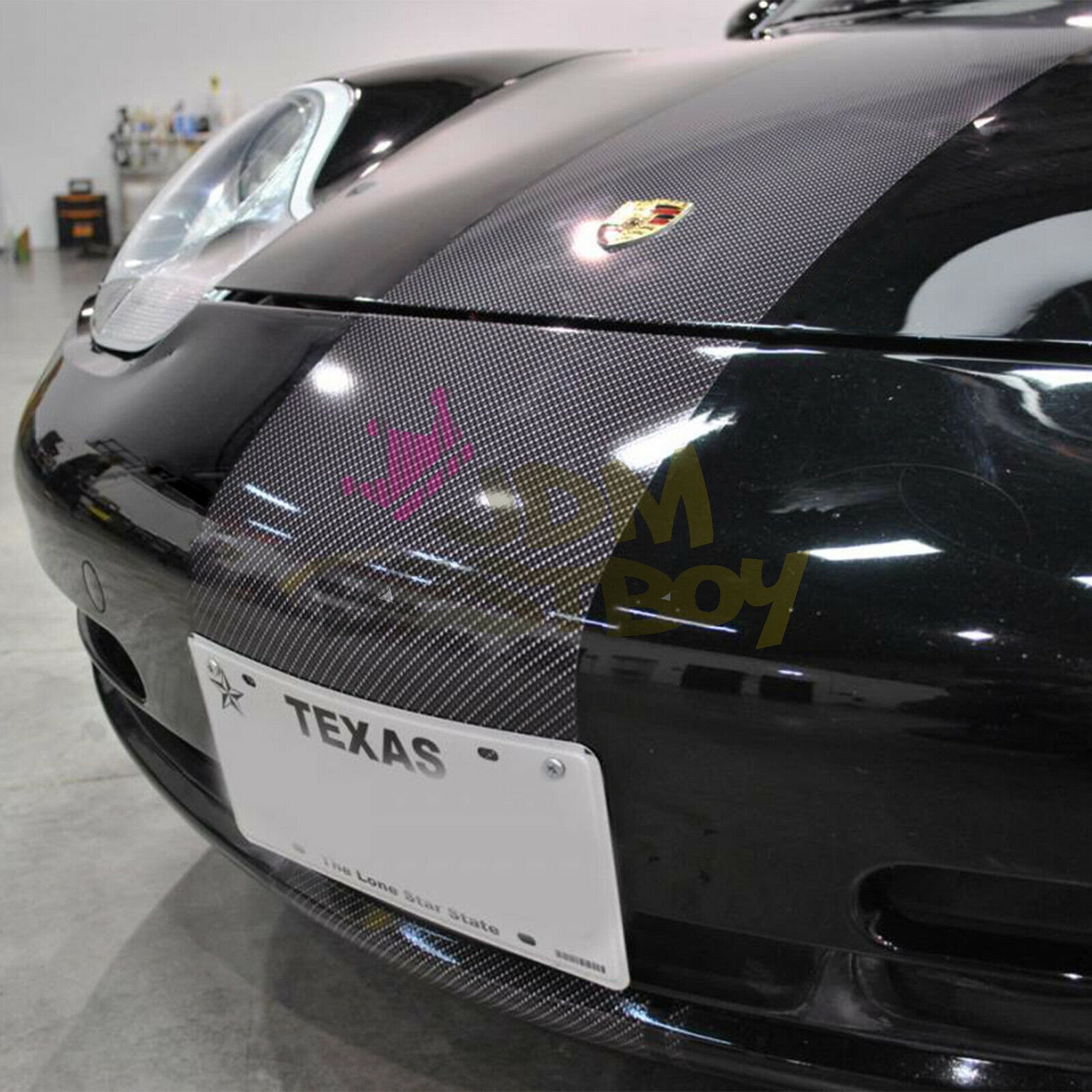 Free Kit 2D High Gloss Carbon Fiber Racing Stripes Vinyl Wrap Rally ...