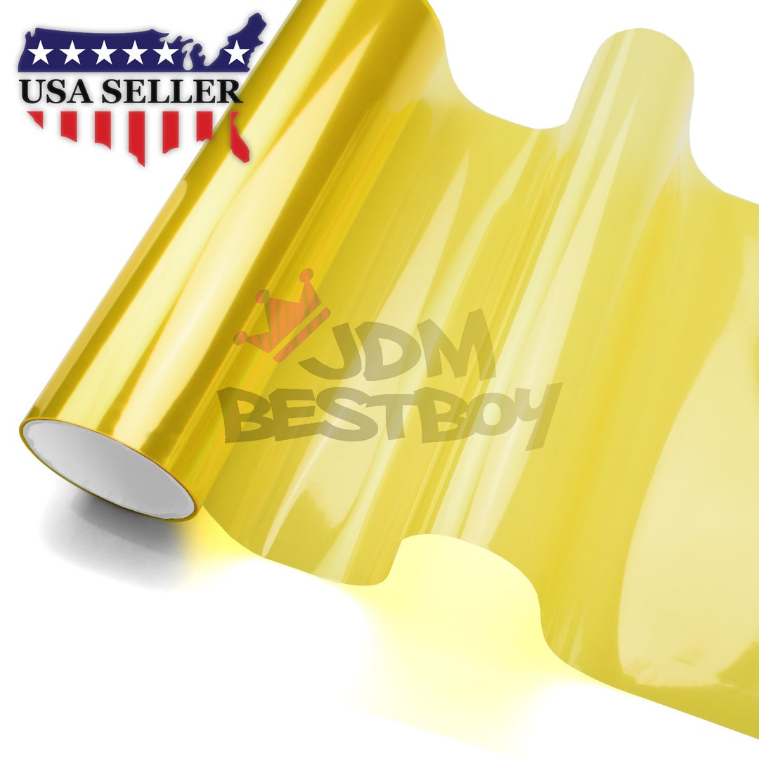 Glossy Gloss Golden Yellow Headlight Tint Fog Light Tail Light Vinyl ...