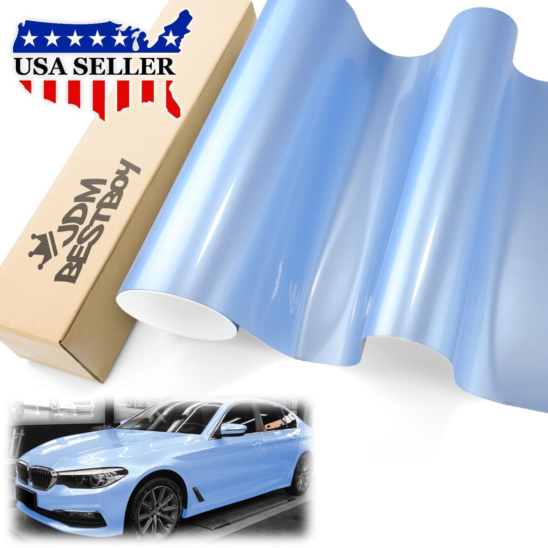Baby Blue Gloss Pearlescent Car Vehicle Vinyl Wrap Sticker Decal Air ...