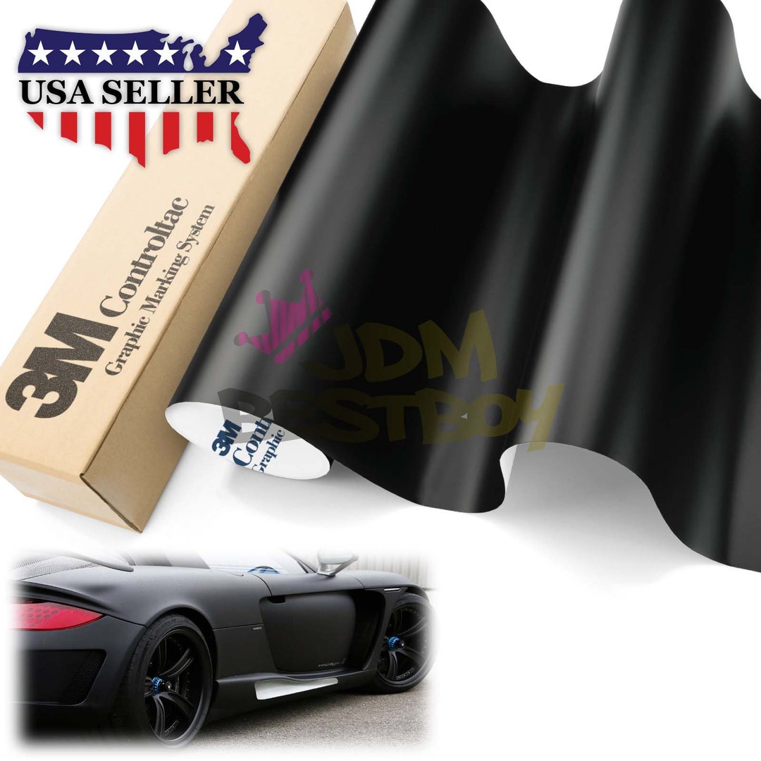 Matte Black 3M Controltac Car Vehicle Vinyl Wrap Sticker Decal Air ...