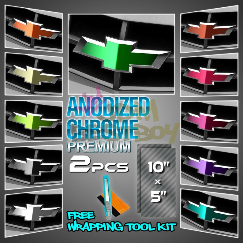 2pcs 5x10 Anodized Chrome for Chevy Emblem Bowtie | Etsy