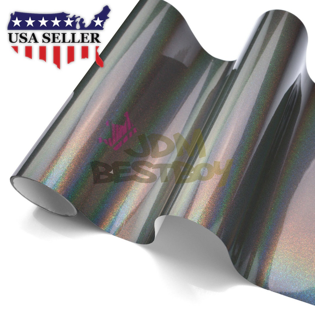 Psychedelic Gray Gloss Metallic Glossy Rainbow Holographic Vinyl Wrap ...