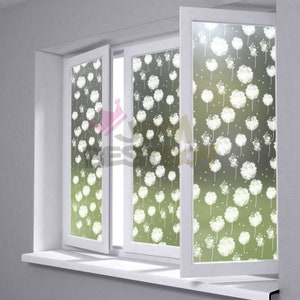 Frosted Dandelion Film Glass Home Bathroom Window Security Privacy ...