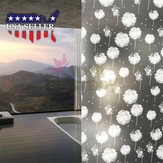 Frosted Dandelion Film Glass Home Bathroom Window Security | Etsy