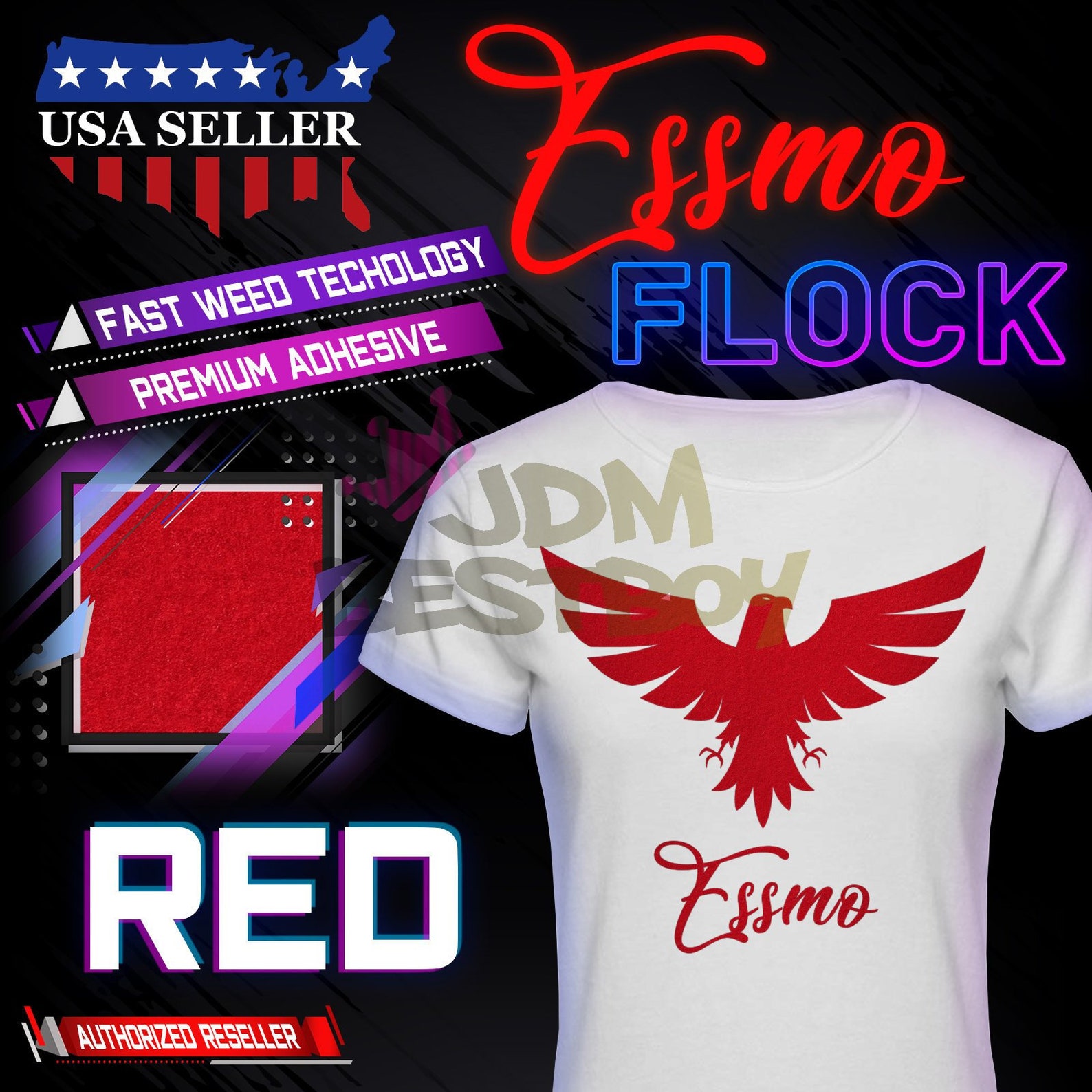 ESSMO™ Red Flock Heat Transfer Vinyl HTV Easy to Weed Sheet - Etsy