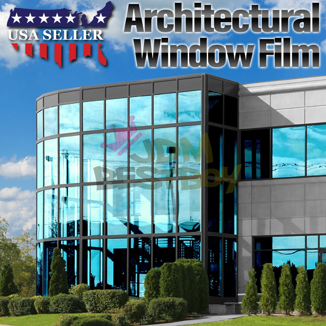 Blue Chrome Mirror Window Tint One Way Mirror Film UV Heat Reflective ...