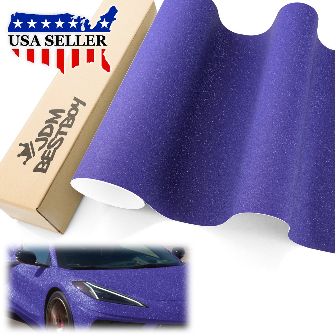 Purple Matte Frosted Glitter Sparkle Car Vehicle Vinyl Wrap Sticker ...