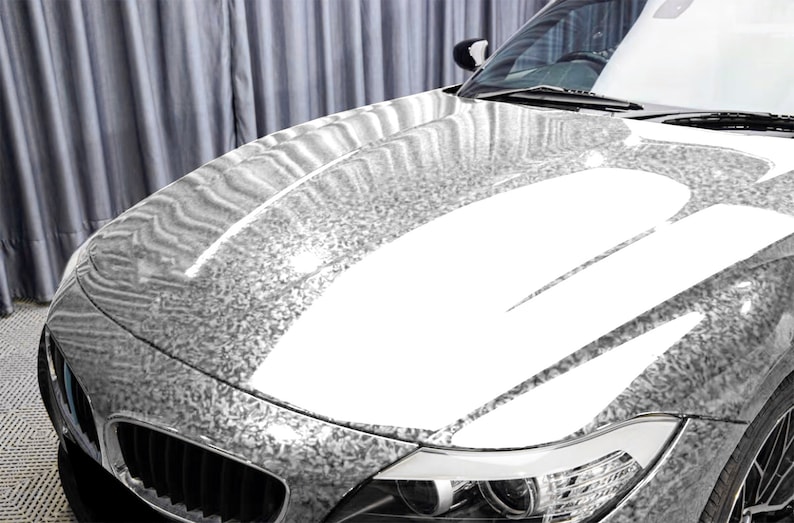 Silver Gloss 24K Chopped Forged Carbon Fiber Car Vehicle Vinyl Wrap ...
