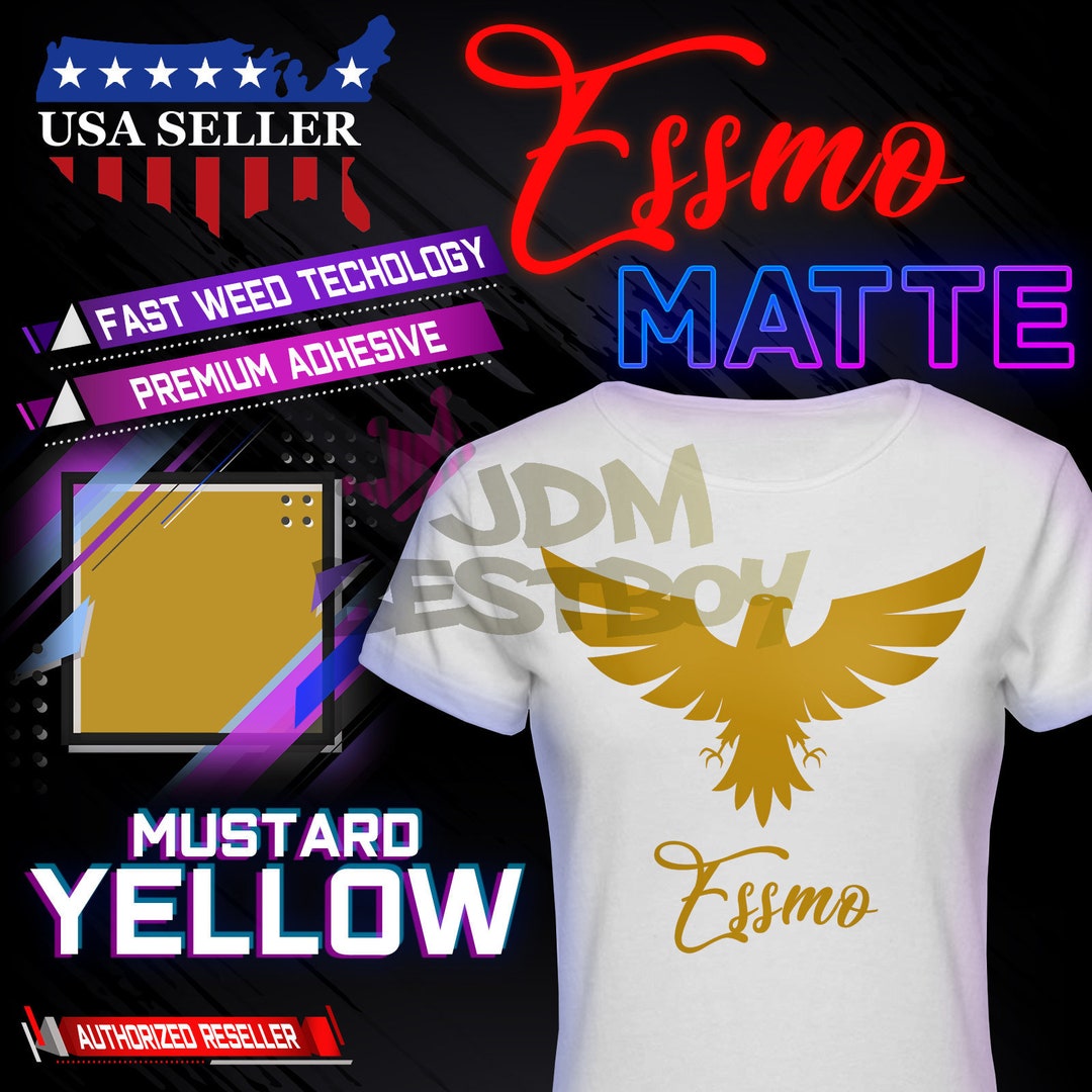 ESSMO™ Mustard Yellow Matte Solid Heat Transfer Vinyl HTV Easy - Etsy