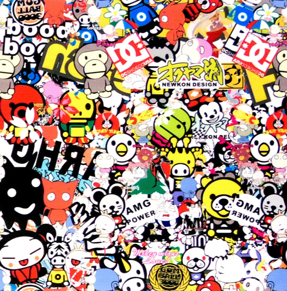 HD Sticker Bomb Graffiti Cartoon Car Vehicle Vinyl Wrap Sticker Decal ...