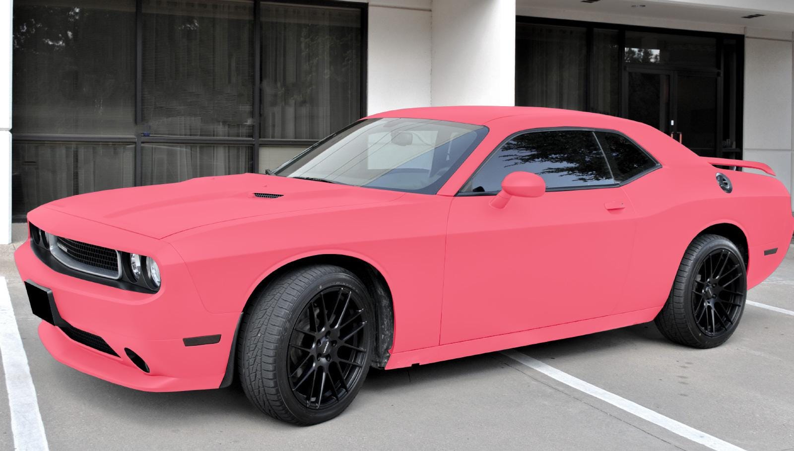 Matt pink car wrap store