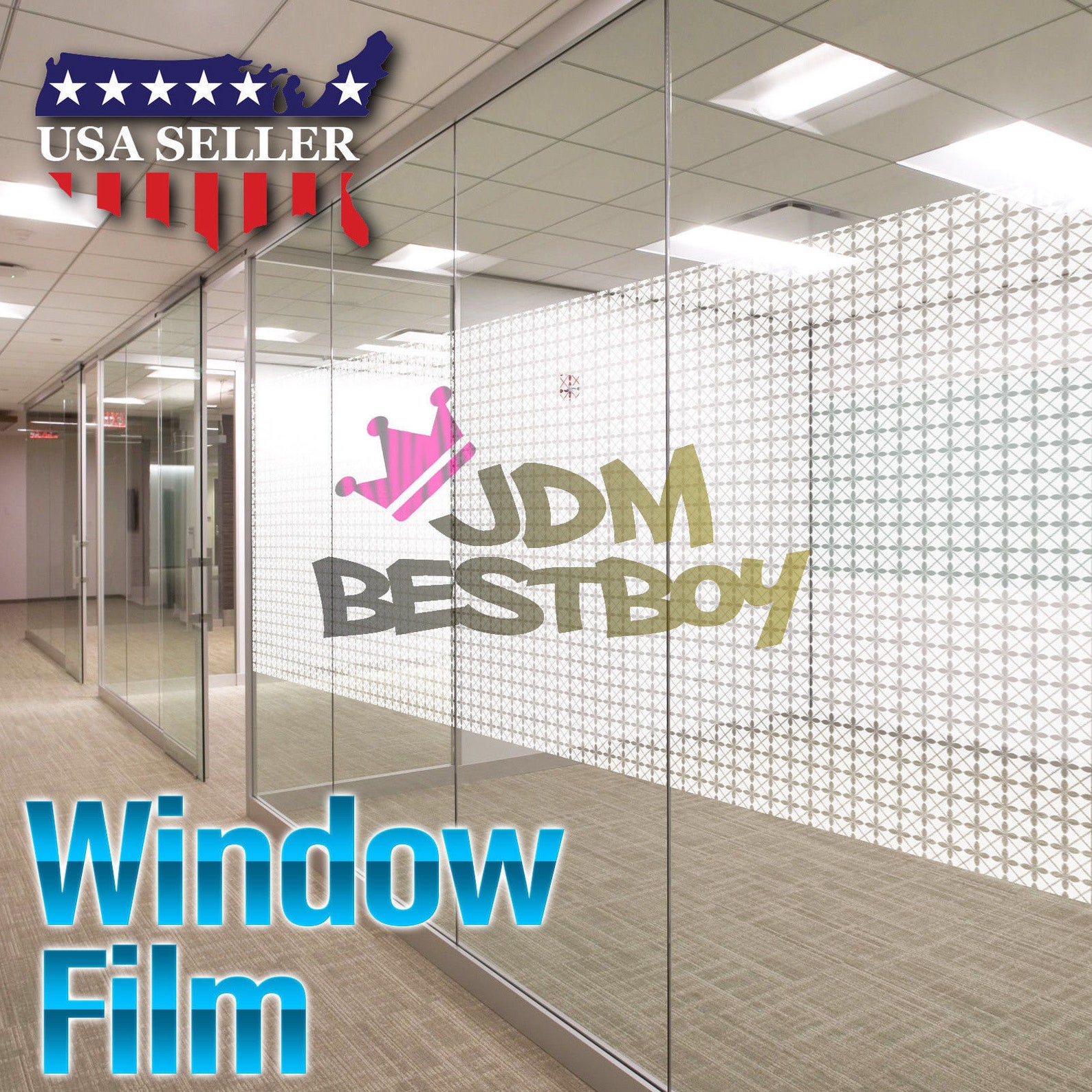 Flower Glass Film Static Cling Office Home Window Patterned Decoration ...