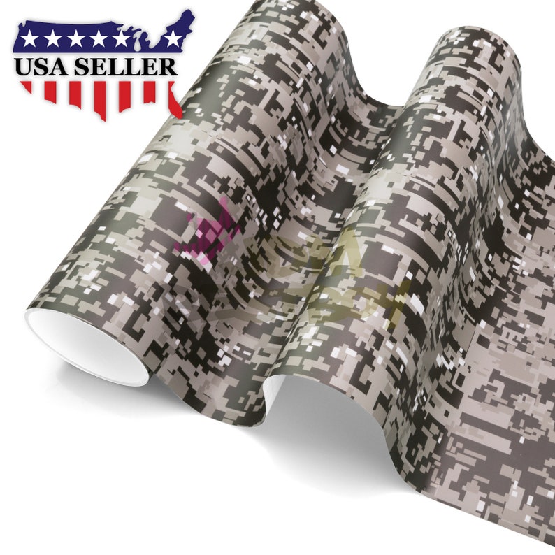 Digital Black Dark Gray Camouflage CAMO Digital Army Vinyl - Etsy