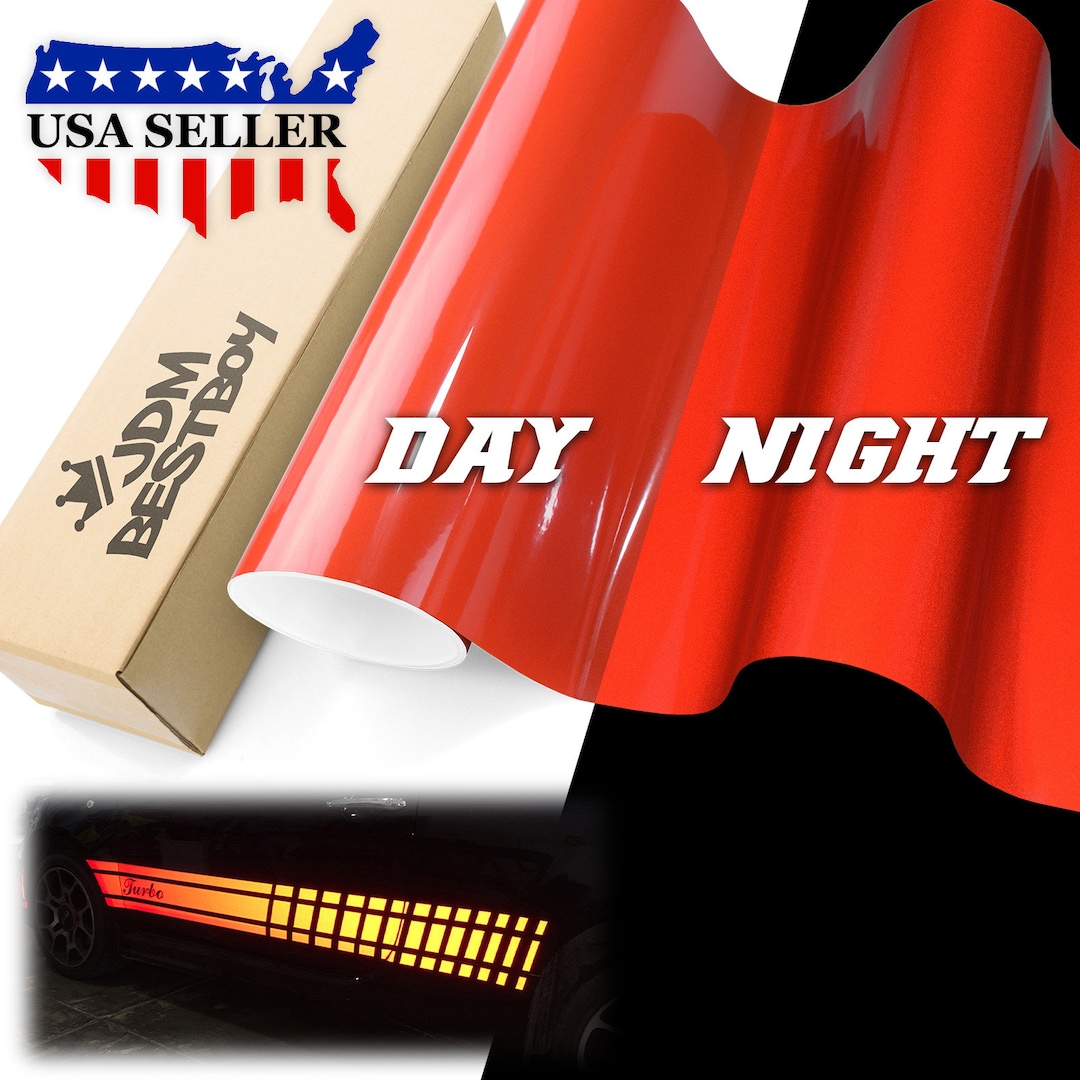 Red Reflective Vinyl DIY Car Wrap Sticker Decal Graphic Sign Self ...