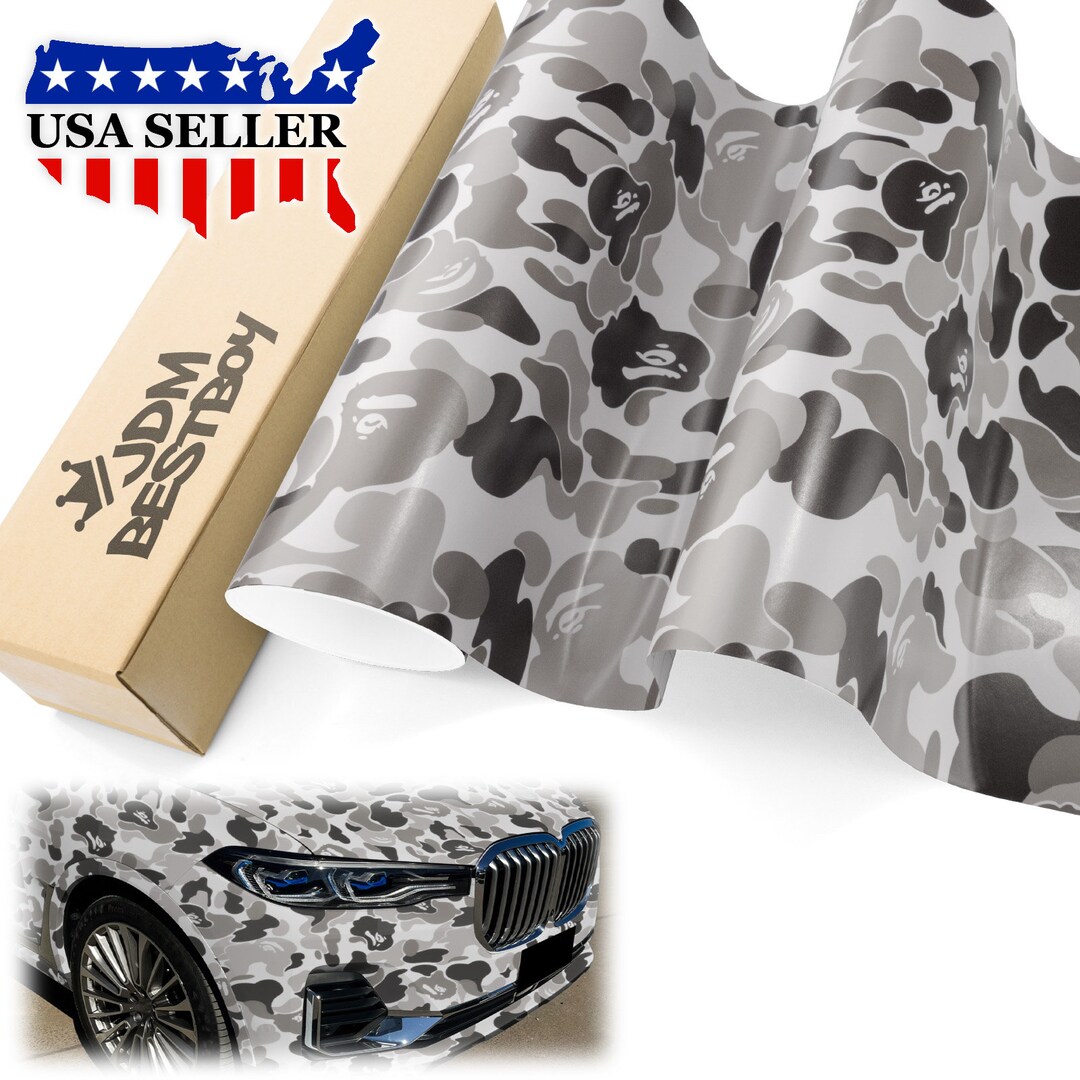Black Camouflage Ape CAMO Matte Car Vehicle Vinyl Wrap Sticker Decal ...