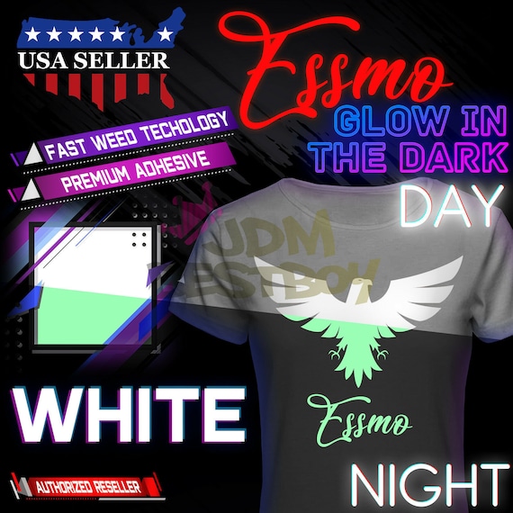 ESSMO™ White / Green Glow in the Dark Heat Transfer Vinyl HTV - Etsy
