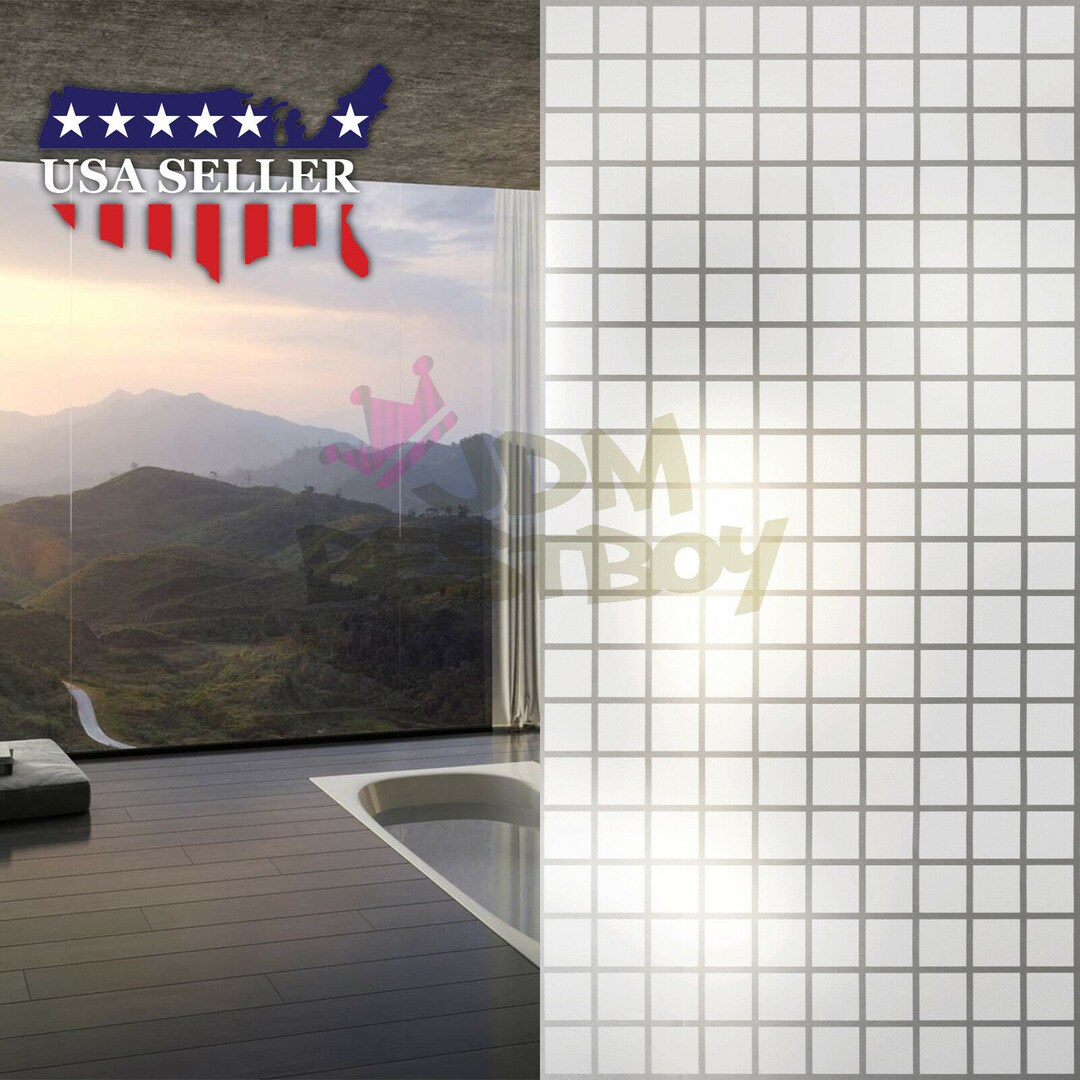 Frosted Checker Film Glass Home Bathroom Window Security Privacy ...