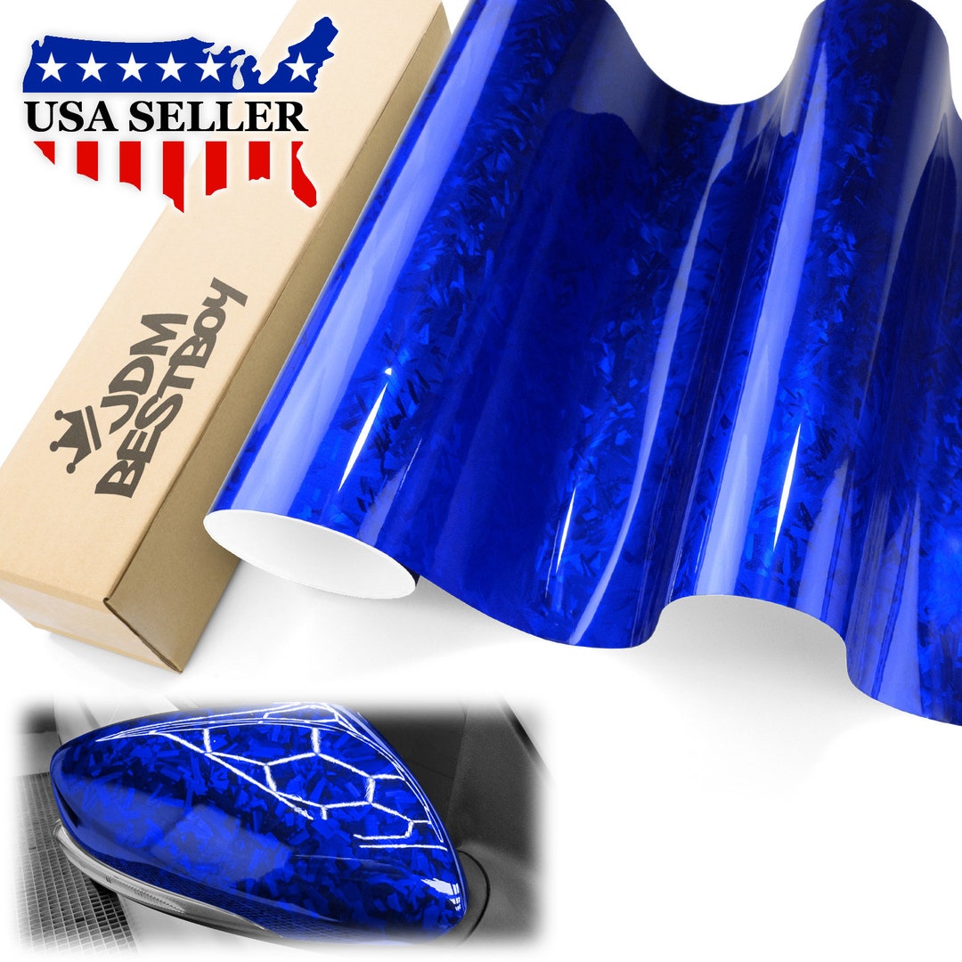Blue Gloss 24K Chopped Forged Carbon Fiber Car Vehicle Vinyl Wrap ...