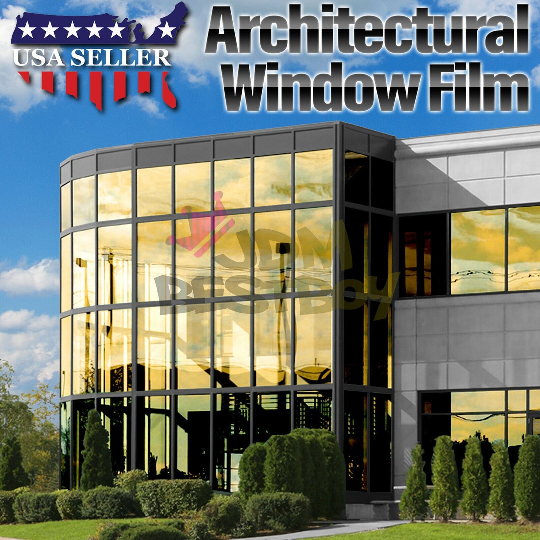 Gold Chrome Mirror Window Tint One Way Mirror Film UV Heat Reflective ...