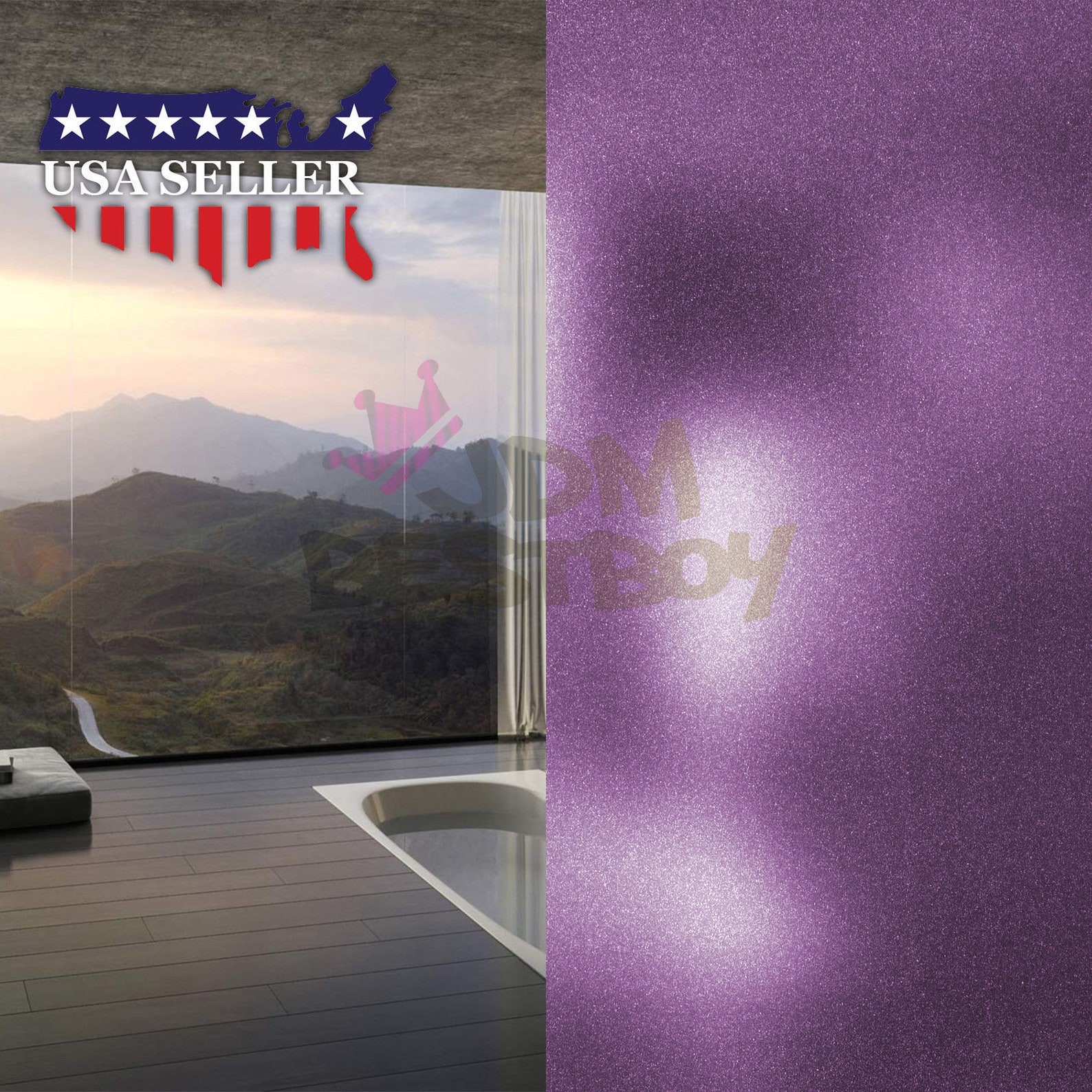 Purple Frosted Film Glass Home Bathroom Window Security Privacy Sticker ...