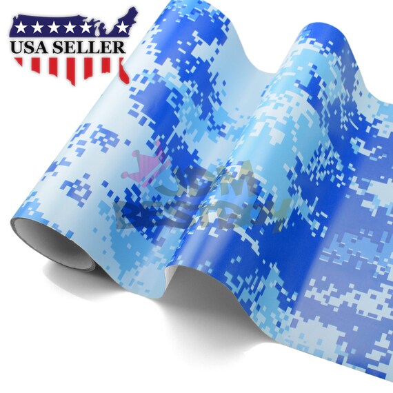 Digital Blue Camouflage CAMO Digital Army Vinyl Sticker Wrap - Etsy