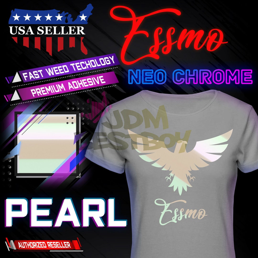 ESSMO™ 10" Pearl Neo Chrome Heat Transfer Vinyl HTV T-shirt Iron on ...