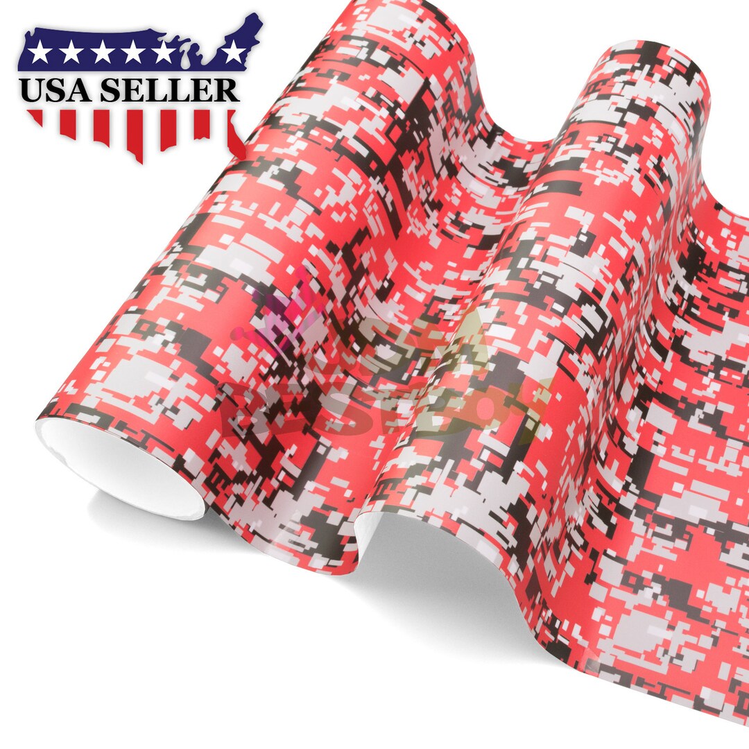 Digital Red Camouflage CAMO Digital Army Vinyl Sticker Wrap - Etsy