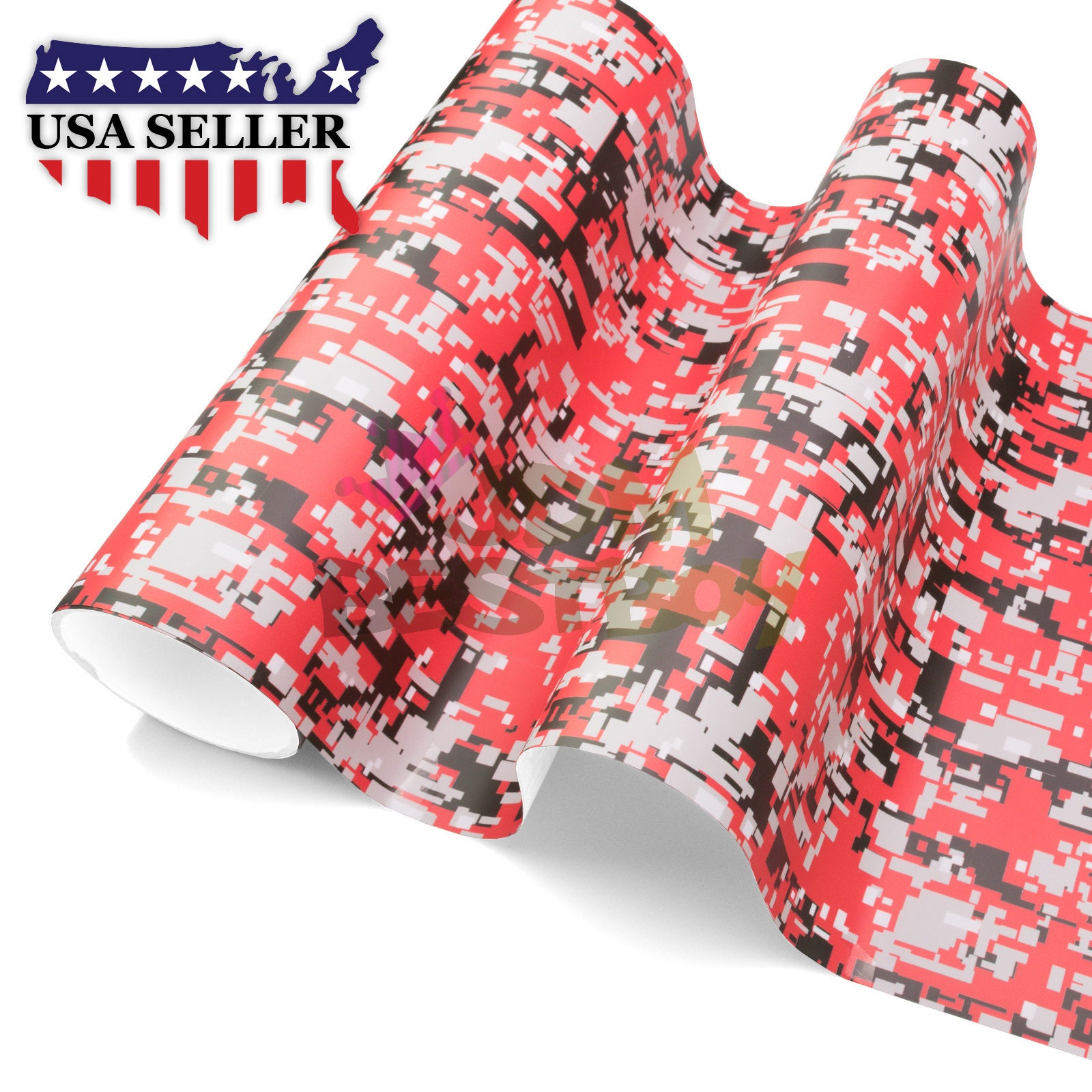 Digital Red Camouflage CAMO Digital Army Vinyl Sticker Wrap - Etsy