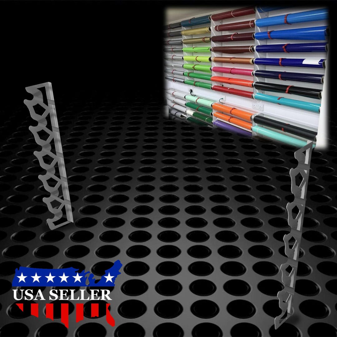 6-roll Vinyl Rack Media Storage Vinyl Wrap Fabric Decal Wall Rack Mount ...