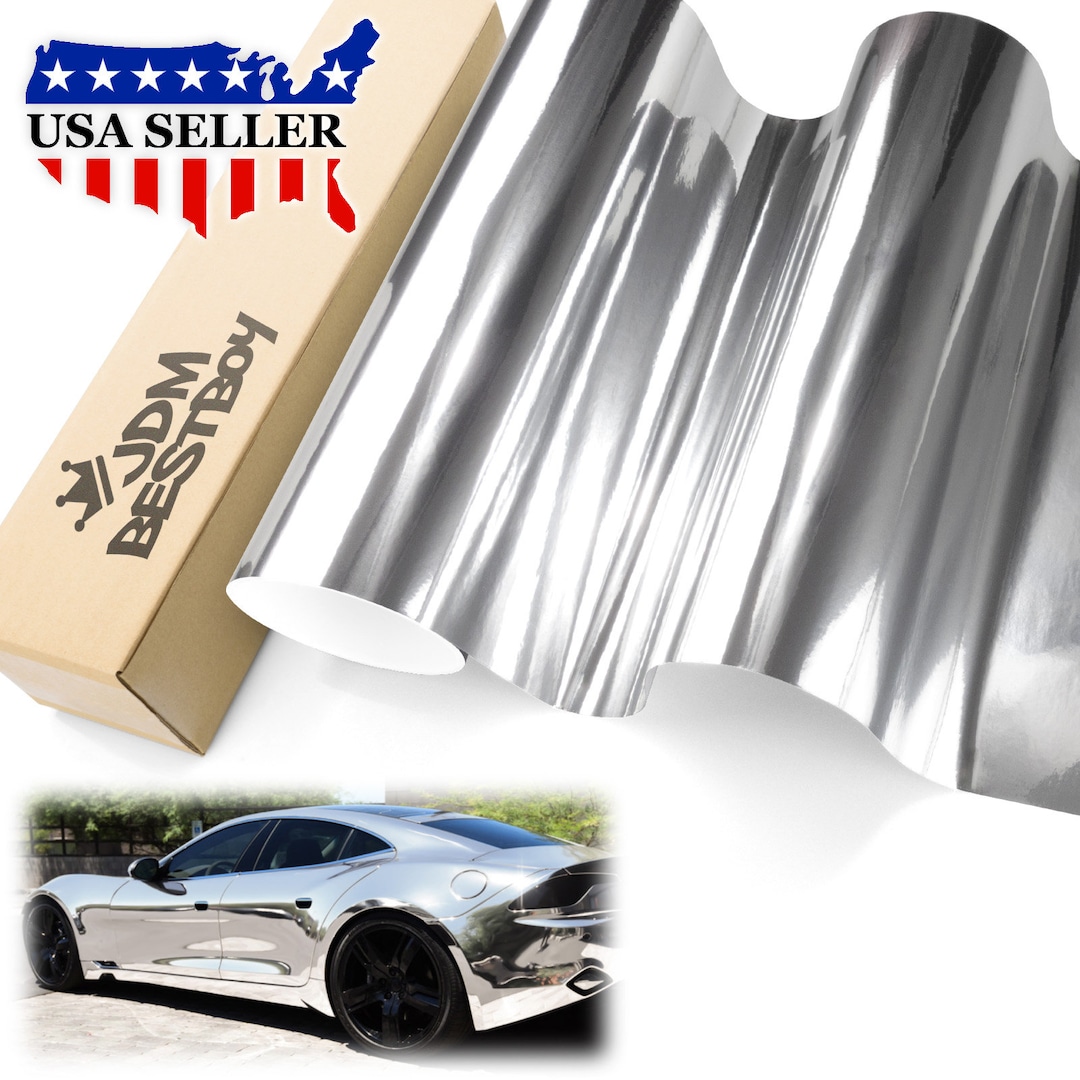 Silver Mirror Chrome Vinyl Film Wrap Sticker Decal Air Release Bubble ...