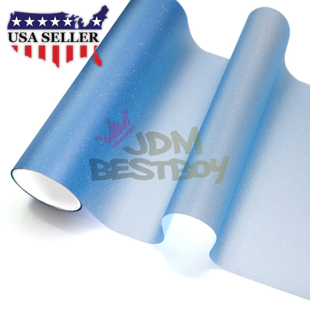 Matte Glitter Light Blue Tint Headlight Taillight Fog Light Vinyl Sheet ...