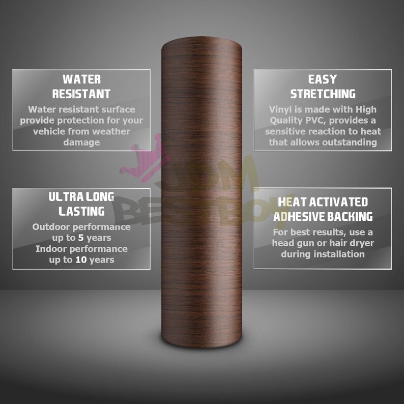 Teak Wood Grain Vinyl Wrap Sticker Car Home Kitchen Decoration | Etsy