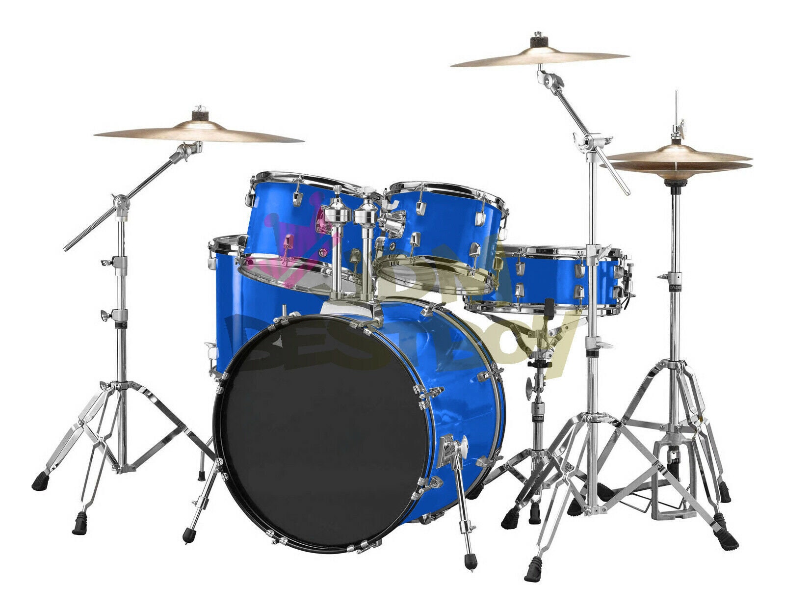 Drum Wrap Vinyl Kit Intense Blue Gloss Glossy Surface Shell Skin ...
