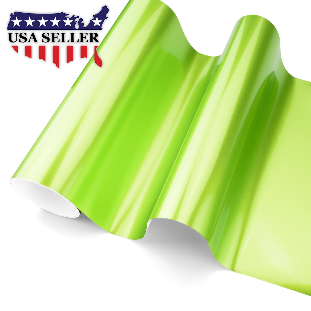 Lime Green Gloss Metallic Car Vehicle Vinyl Wrap Sticker Decal Air ...