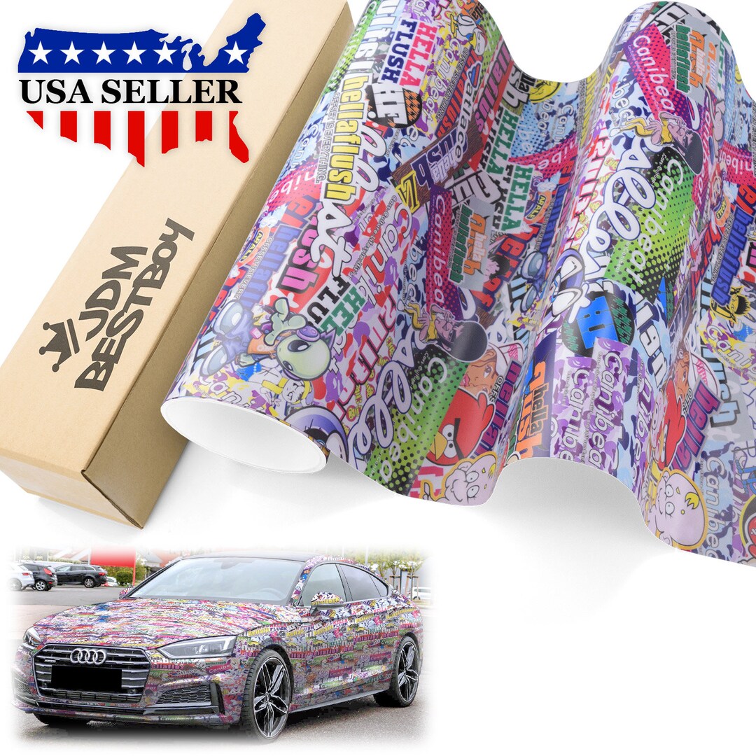 HF Sticker Bomb Graffiti Cartoon Car Vehicle Vinyl Wrap Sticker Decal ...