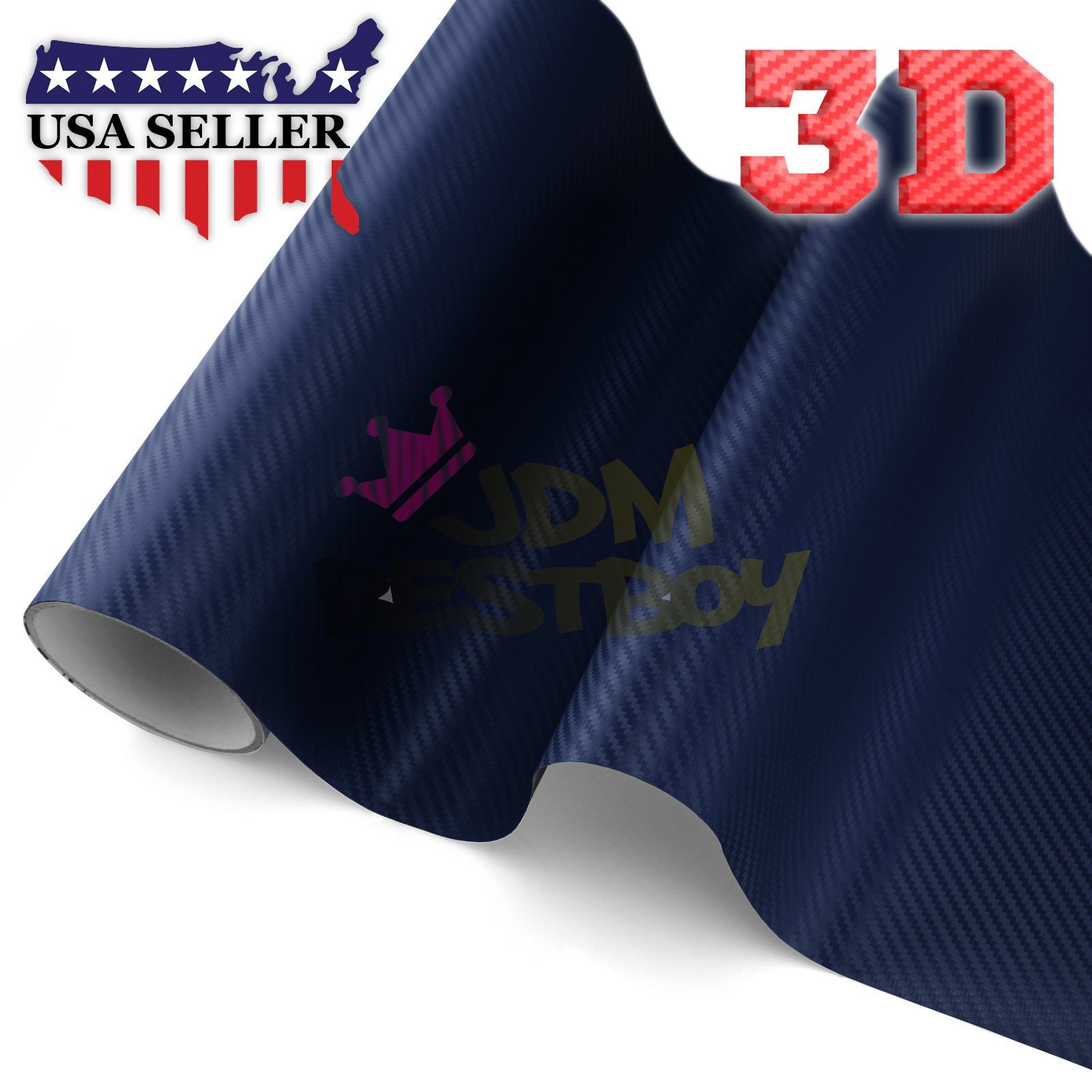 Premium 3D Navy Blue Matte Carbon Fiber Vinyl Wrap For Car | Etsy