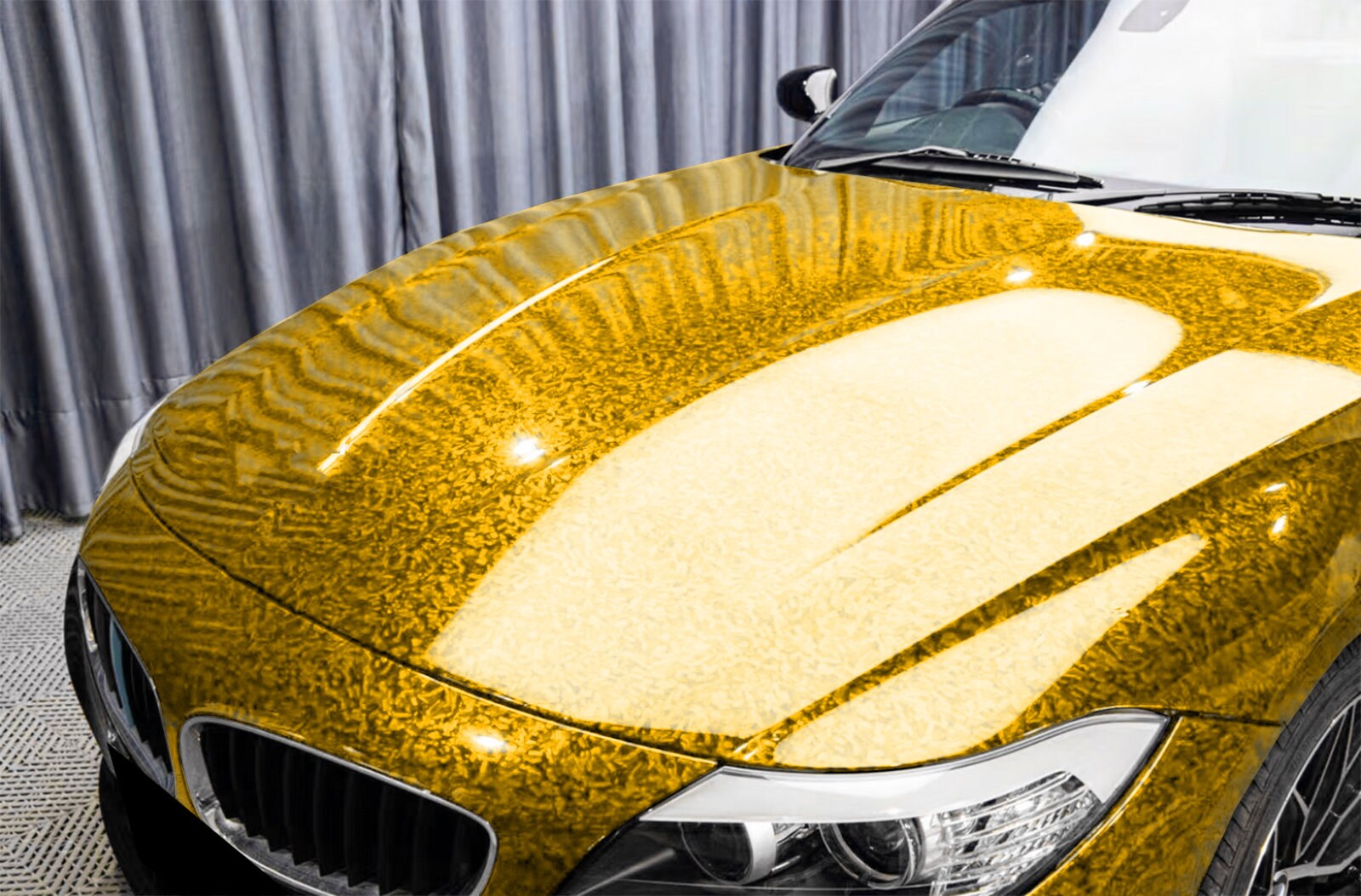 Gold Gloss 24K Chopped Forged Carbon Fiber Car Vehicle Vinyl Wrap ...