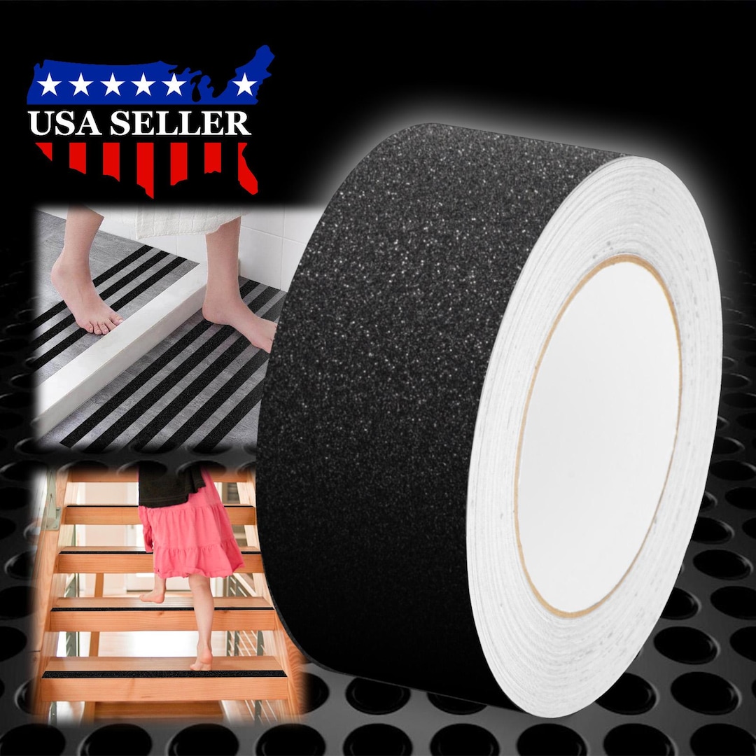 Black 2in/4in Wide Anti-slip Tape Non Skid High Traction Safety Grit ...
