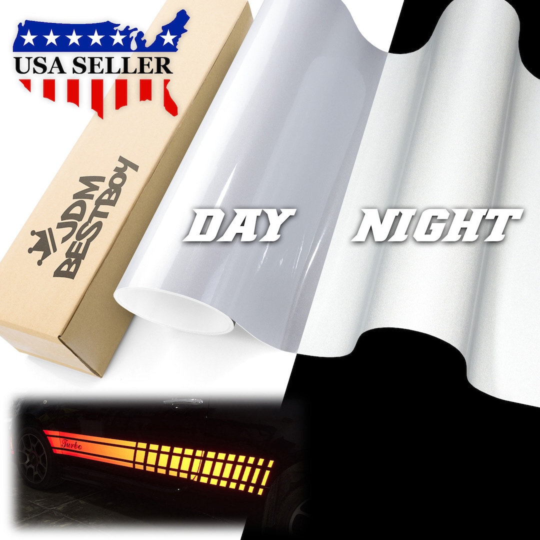 White Reflective Vinyl DIY Car Wrap Sticker Decal Graphic Sign Self ...