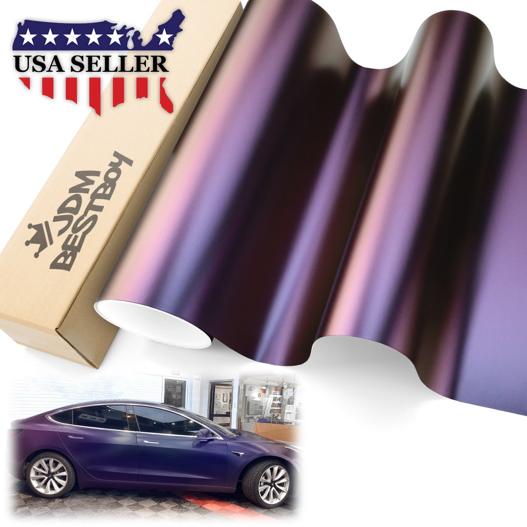 Purple Blue Chameleon Matte Color Flip Car Vehicle Vinyl Wrap Sticker ...