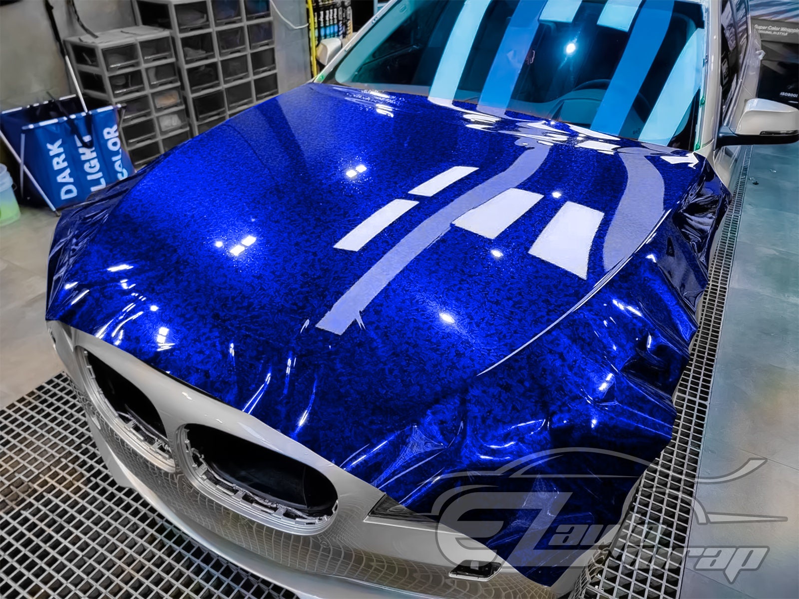 Blue Gloss 24K Chopped Forged Carbon Fiber Car Vehicle Vinyl Wrap ...