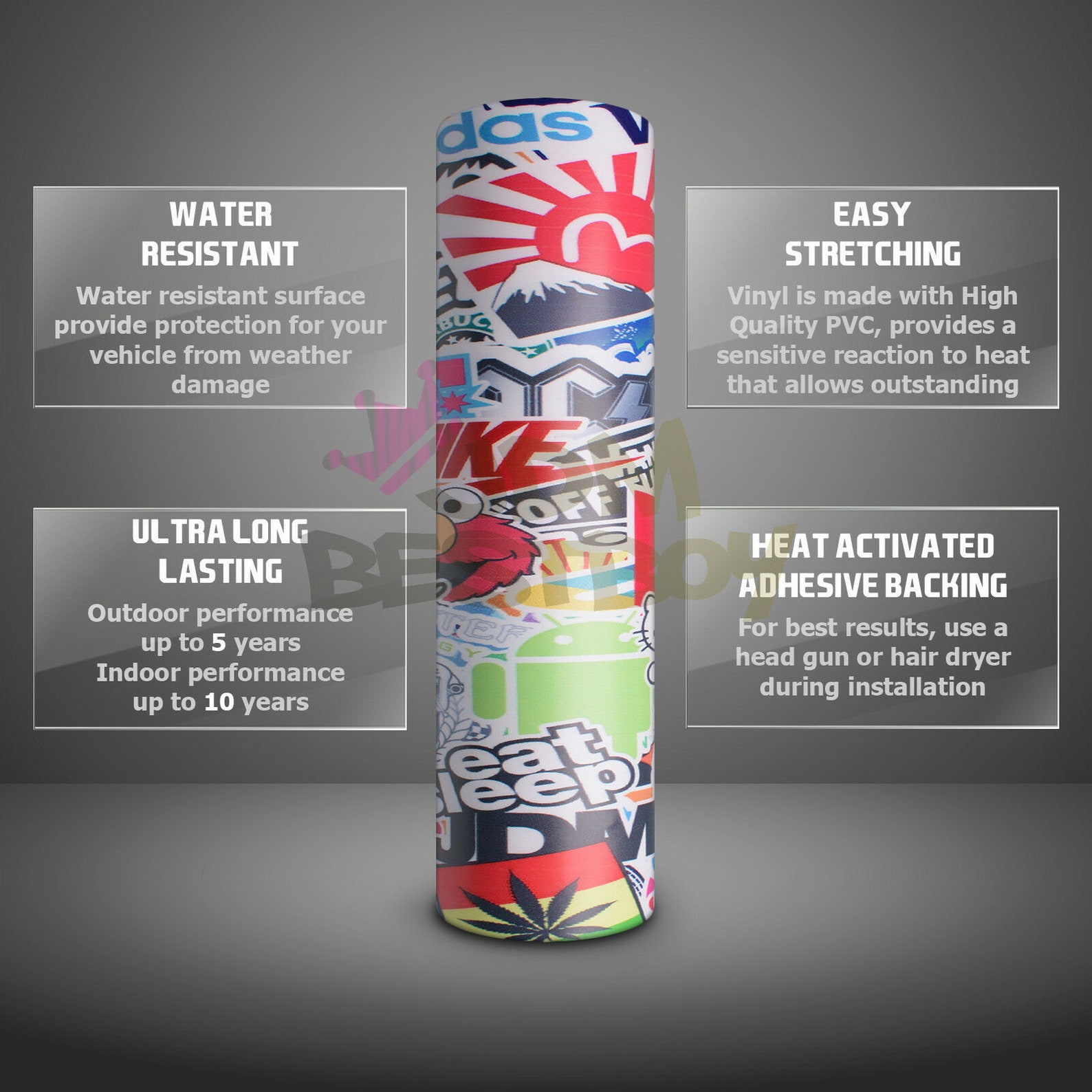 Black White Sticker Bomb Vinyl Wrap Decal Film Graffiti - Etsy