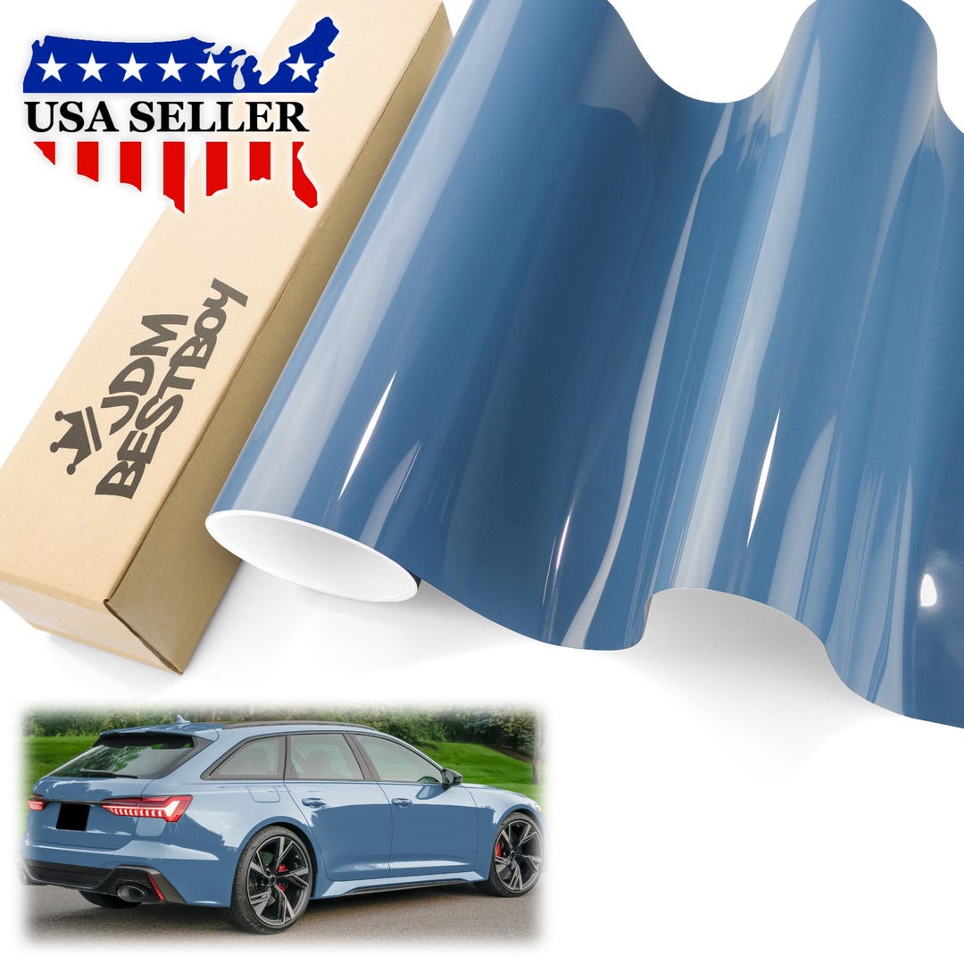 Porcelain Blue High Gloss Car Vehicle Vinyl Wrap Sticker Decal Air ...