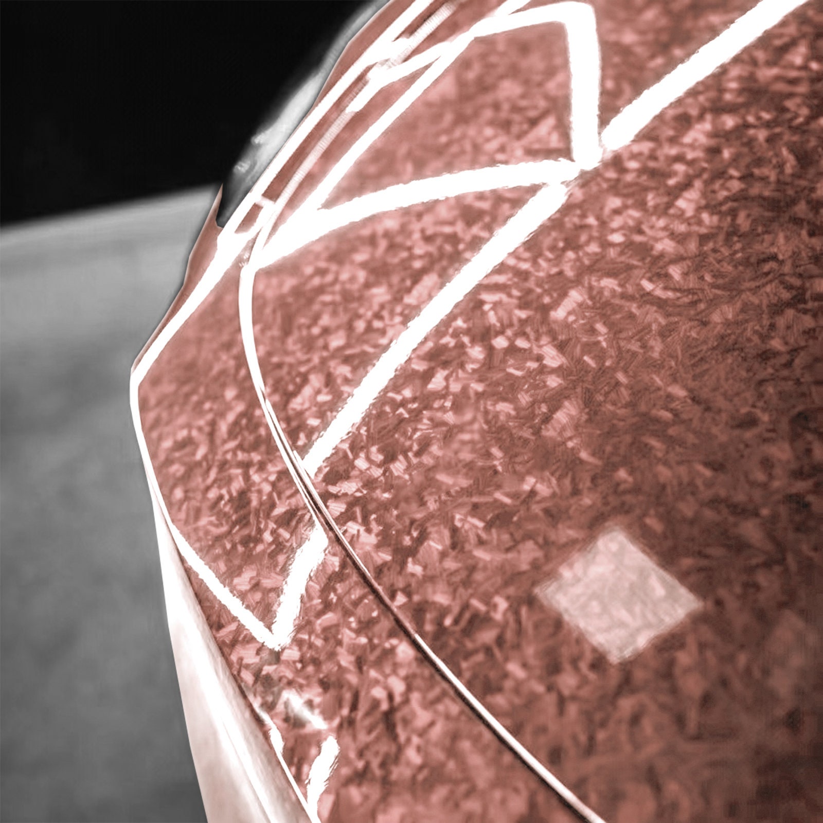 Rose Gold Gloss 24K Chopped Forged Carbon Fiber Car Vehicle Vinyl Wrap ...