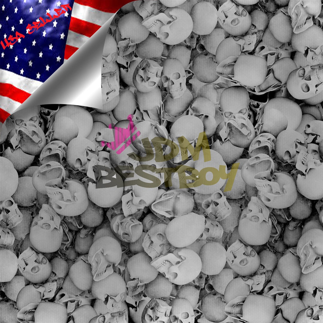 Black Skull Skeleton #13 Hydrographic Film Hydro Dipping Dip Water ...