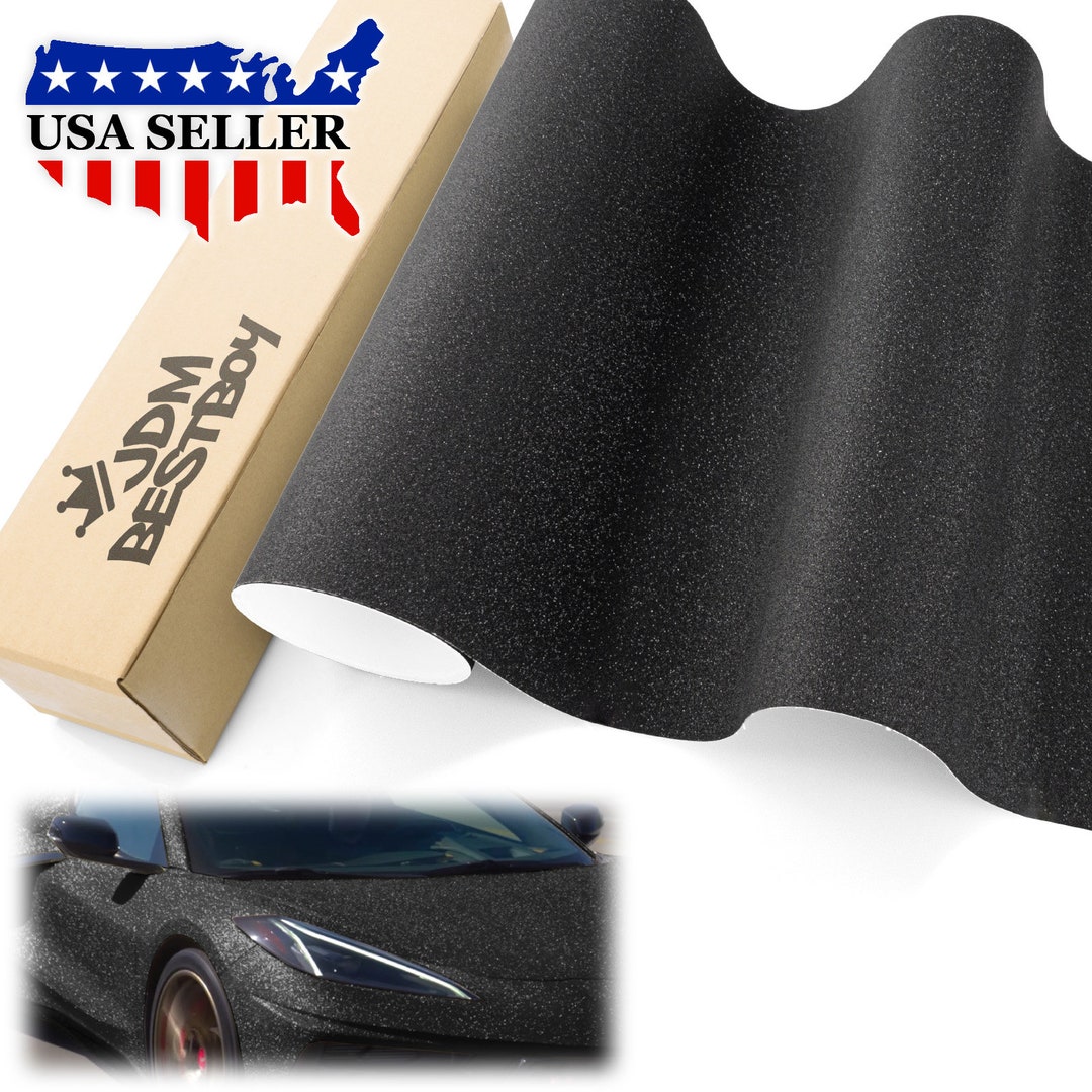 Black Matte Frosted Glitter Sparkle Car Vehicle Vinyl Wrap Sticker ...
