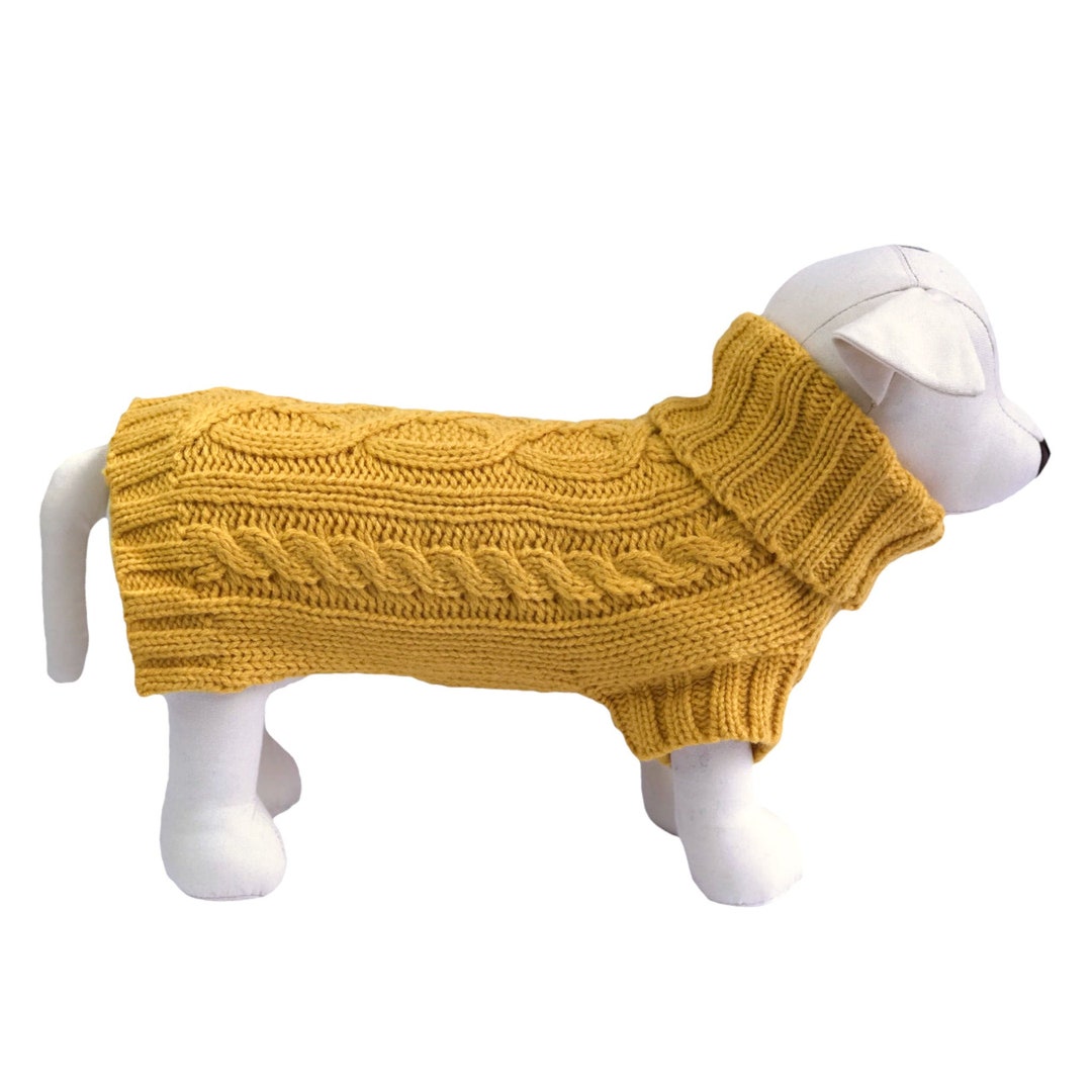 Coco Cable Dog Sweater/ Dog Jumper Mustard - Etsy